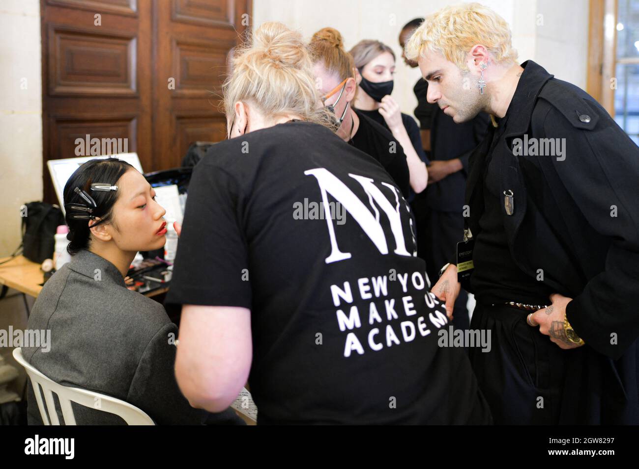 Henri Levy, designer, at the backstage upon Enfants Riches Déprimés ...