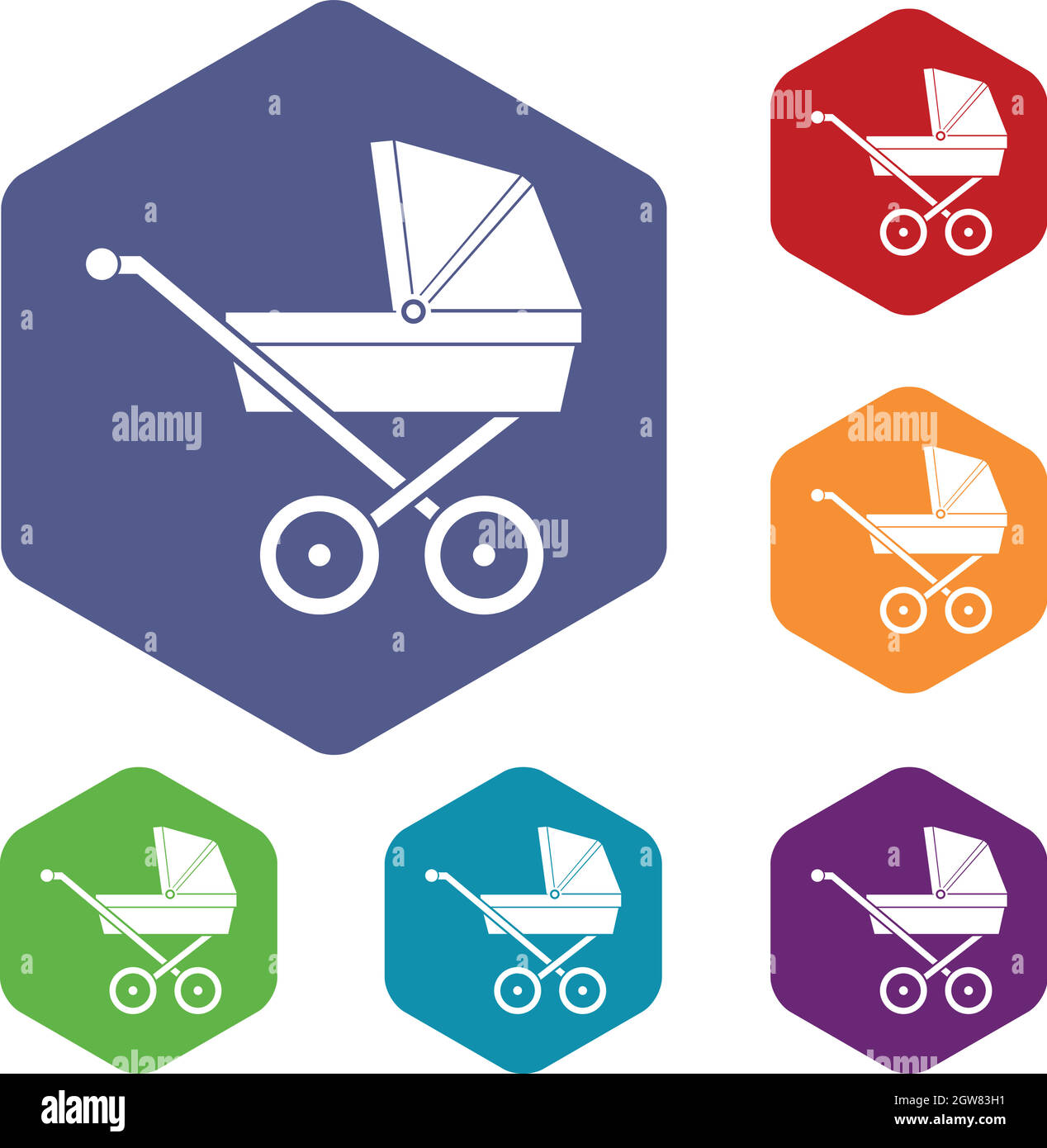 Baby carriage icons set Stock Vector Image & Art - Alamy