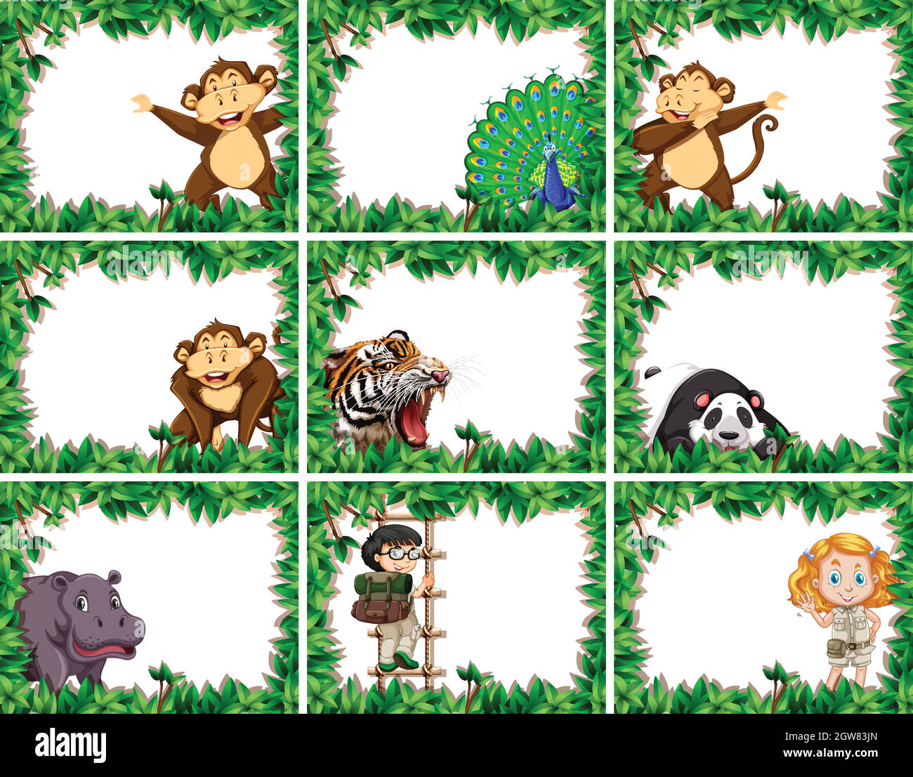 Set of nature frame Stock Vector Image & Art - Alamy