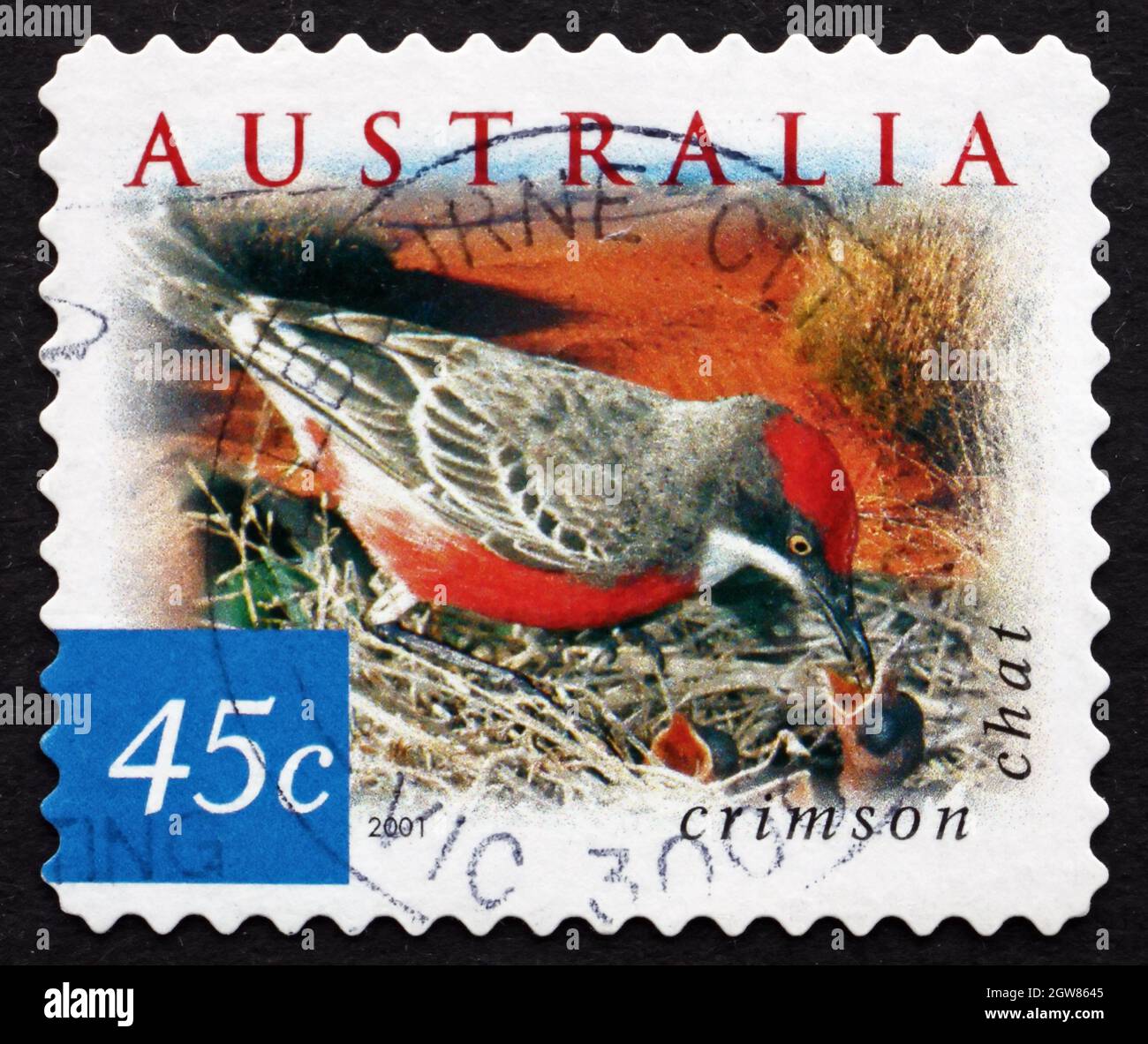 AUSTRALIA - CIRCA 2001: a stamp printed in the Australia shows Crimson ...
