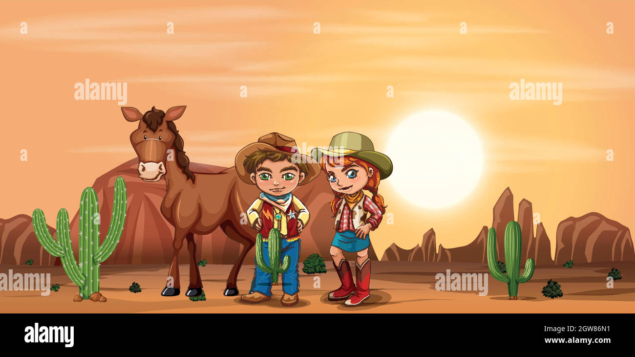 Children at the desert Stock Vector Image & Art - Alamy