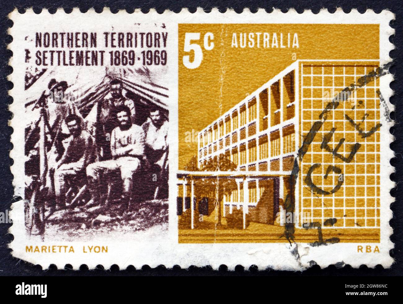AUSTRALIA - CIRCA 1969: a stamp printed in Australia shows Surveyor ...