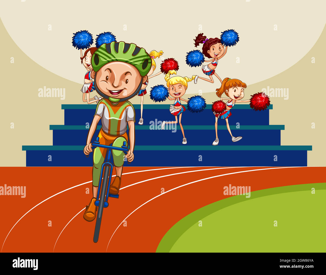 Cyclist cheering Stock Vector Images - Alamy
