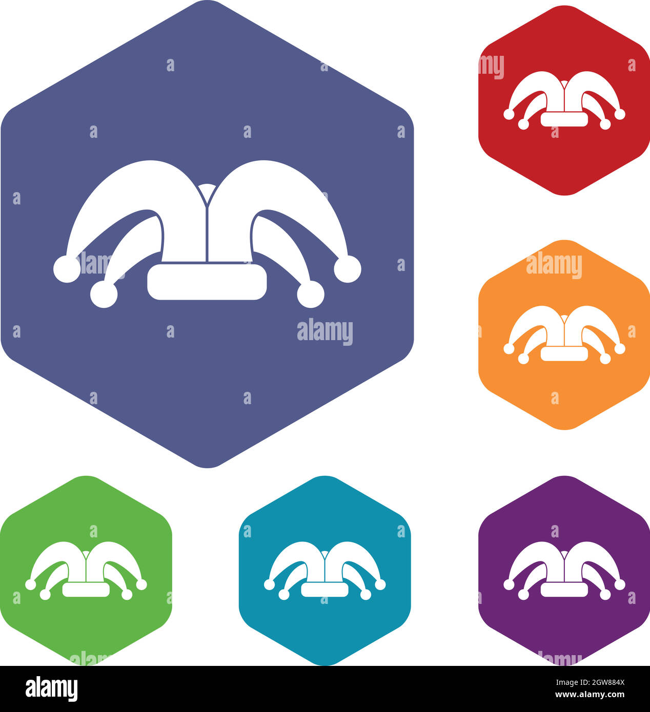 Clown hat icons set Stock Vector Image & Art - Alamy
