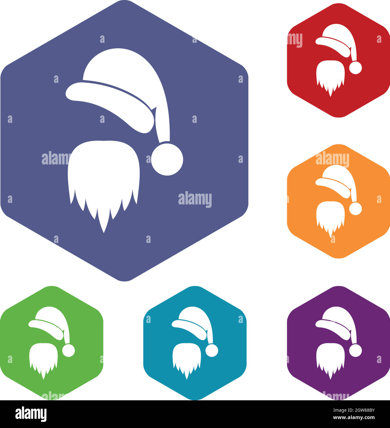 Set santa hat icon hi-res stock photography and images - Alamy
