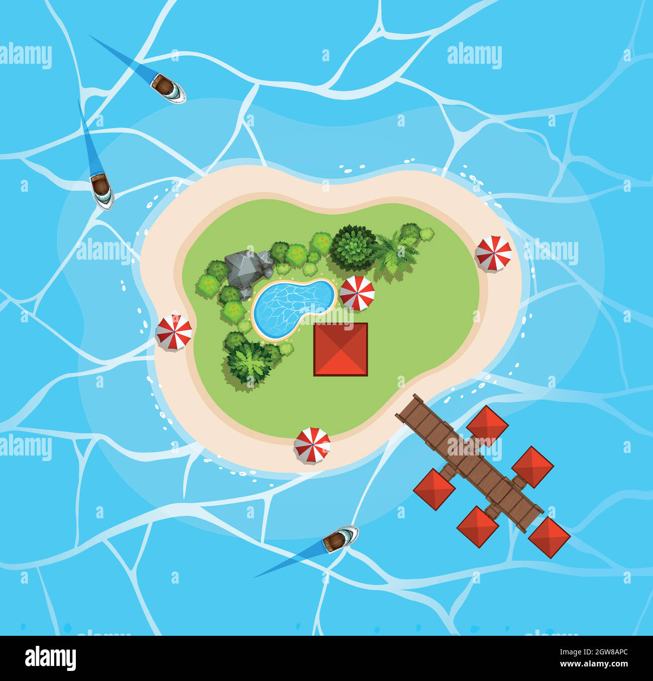 Aerial landscape view sea sand Stock Vector Images - Alamy