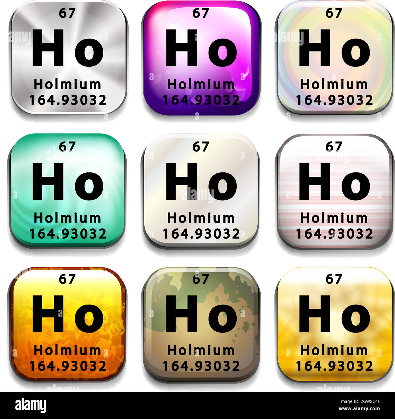 A periodic table button showing Holmium Stock Vector Image & Art - Alamy