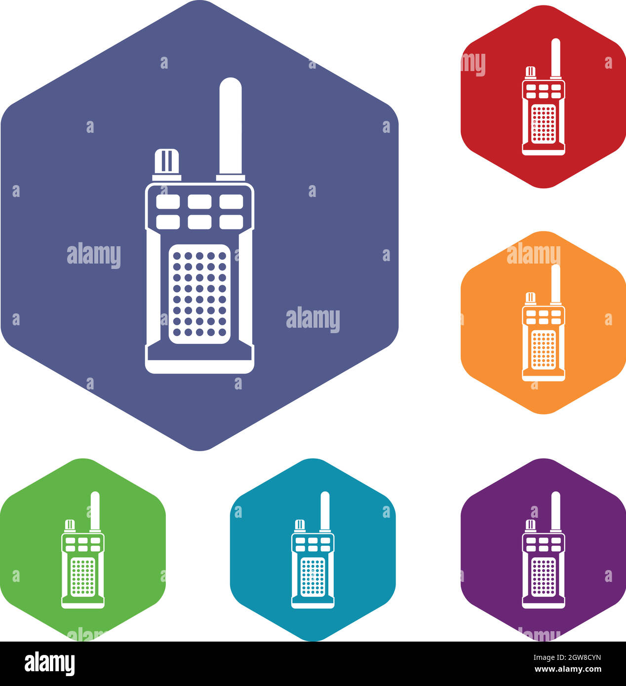 Portable handheld radio icons set Stock Vector Image & Art - Alamy