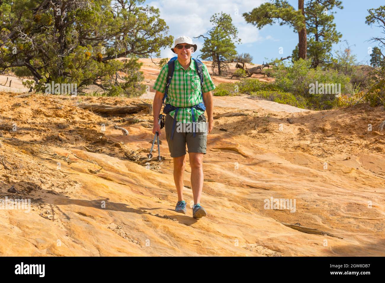 Hike in the Utah mountains. Hiking in unusual natural landscapes ...