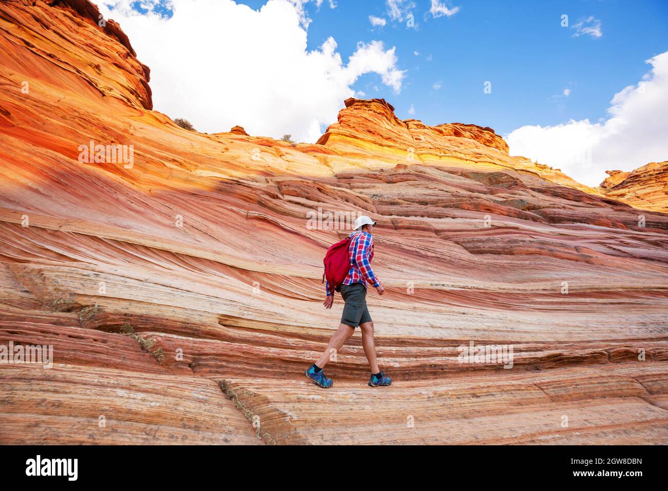 Hike in the Utah mountains. Hiking in unusual natural landscapes ...
