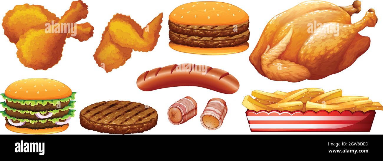 Fast food burger junk Cut Out Stock Images & Pictures - Alamy