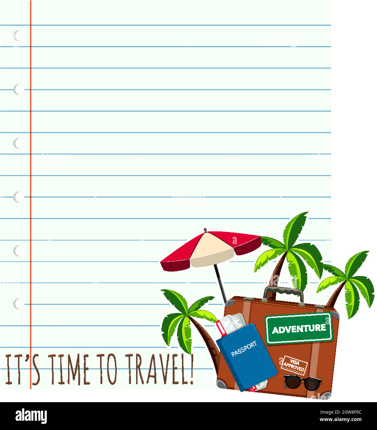 Border template design with travel theme background Stock Vector Image ...