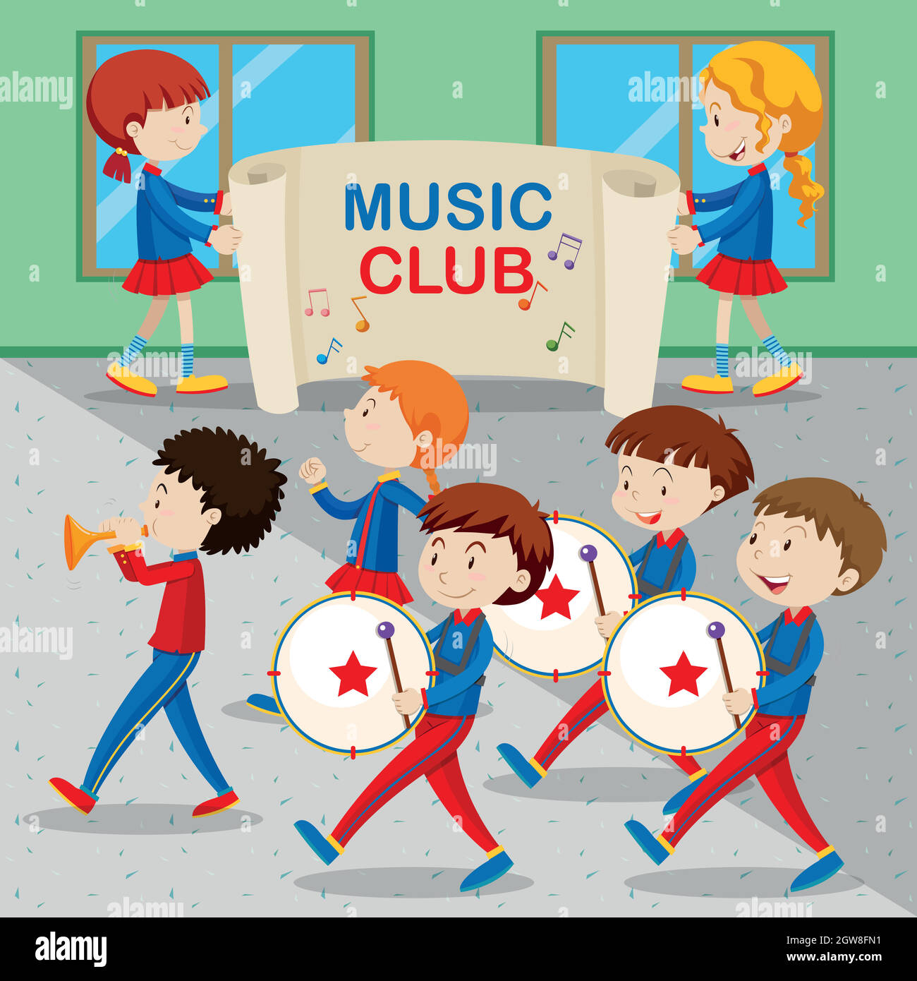 Black Cartoon Marching Band