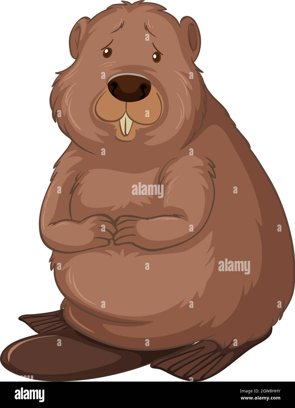Beaver cartoon character isolated on white background Stock Vector ...