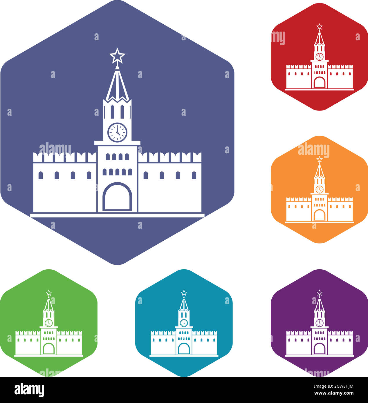 Russian kremlin icons set Stock Vector Image & Art - Alamy