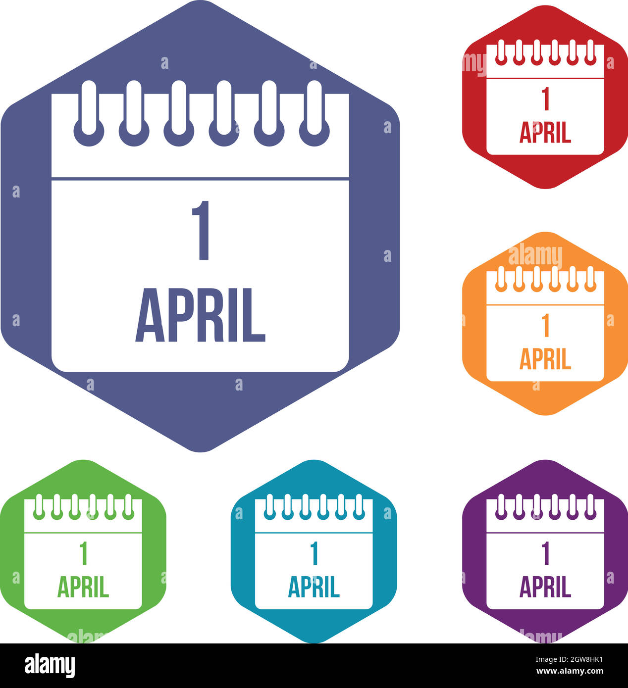 Calendar April 1 icons set Stock Vector Image & Art - Alamy