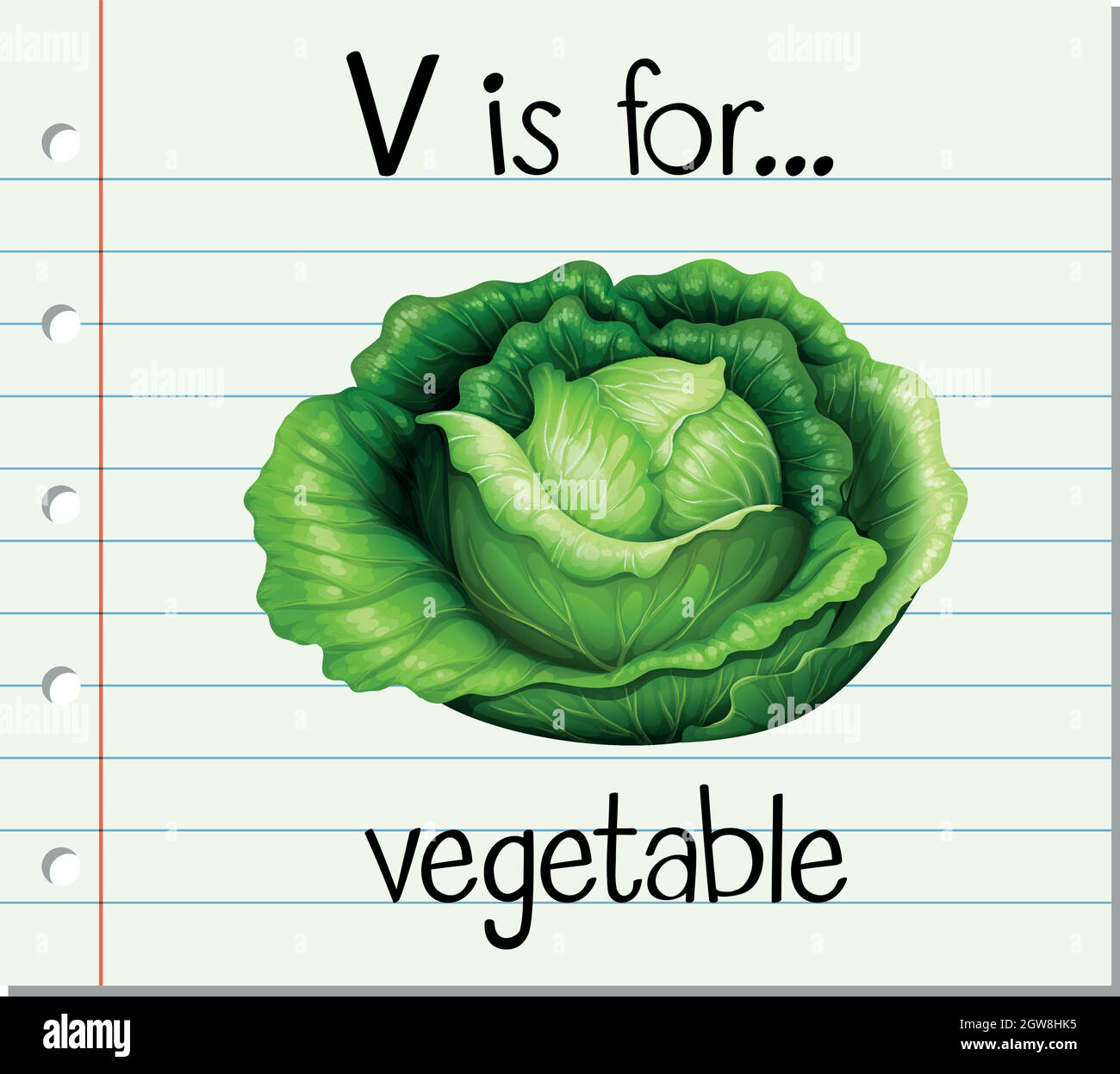 Flashcard letter V is for vegetable Stock Vector Image & Art - Alamy