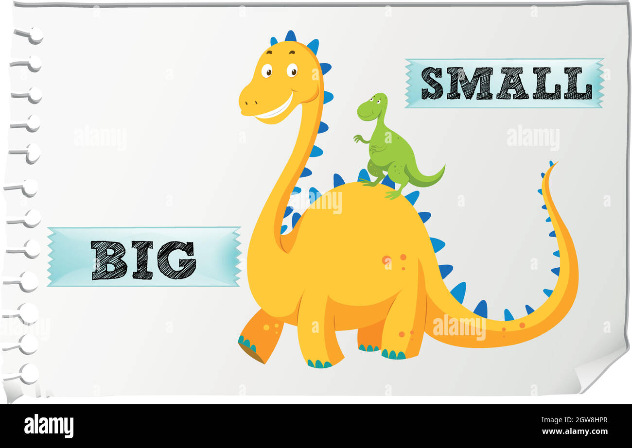 Opposite adjectives with big and small Stock Vector Image & Art - Alamy