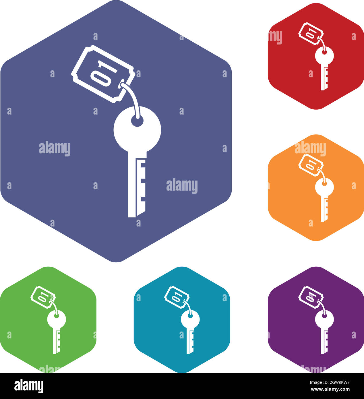 Hotel key icons set Stock Vector Image & Art - Alamy