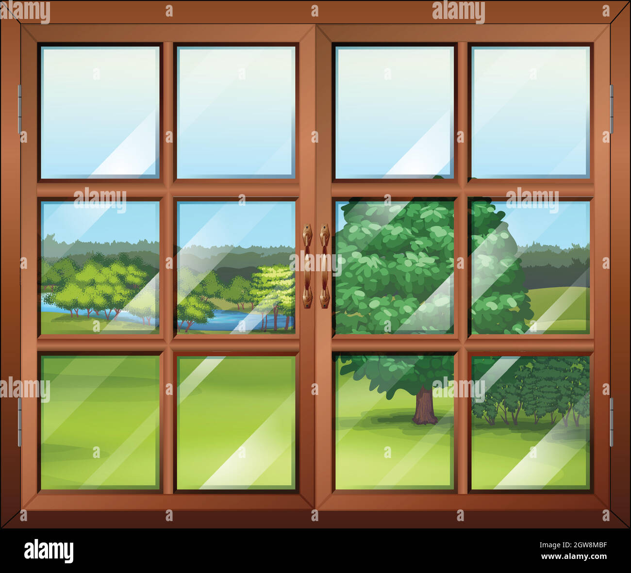 A closed window with light reflections Stock Vector Image & Art - Alamy