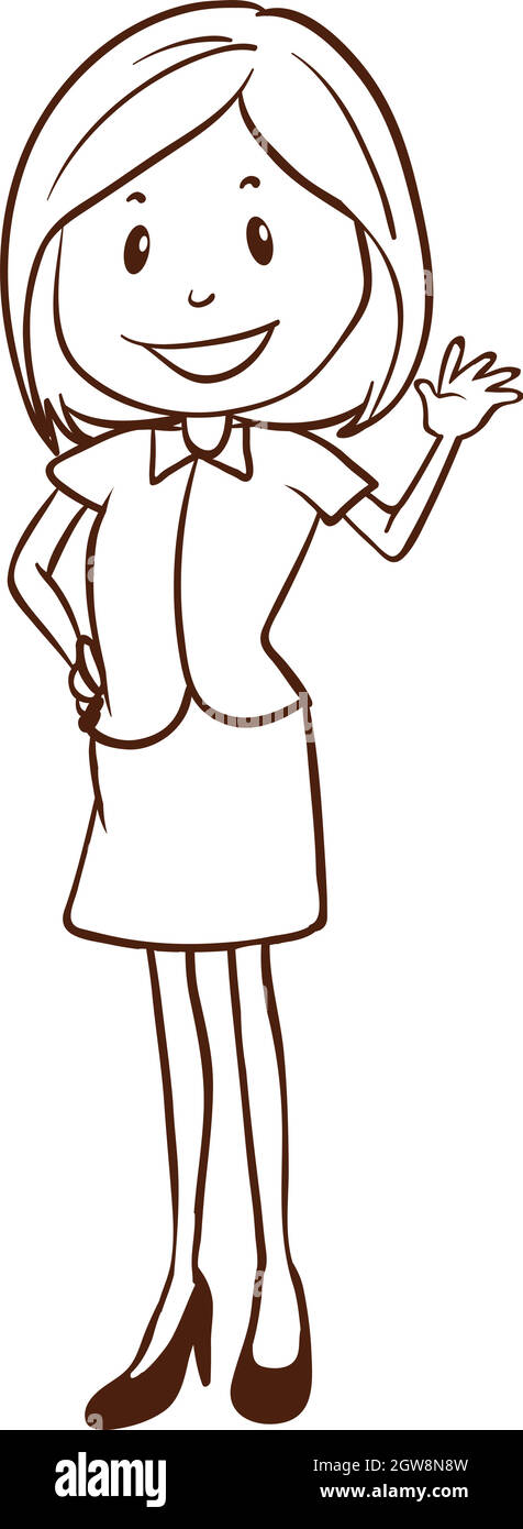 A simple sketch of a happy office worker Stock Vector Image & Art - Alamy