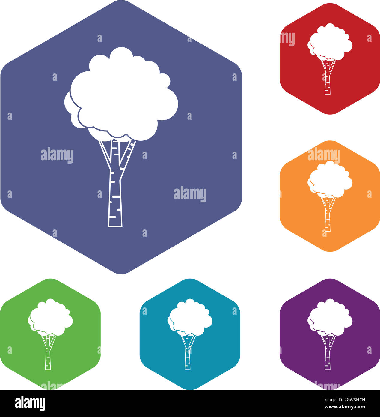 Birch icons set Stock Vector Image & Art - Alamy