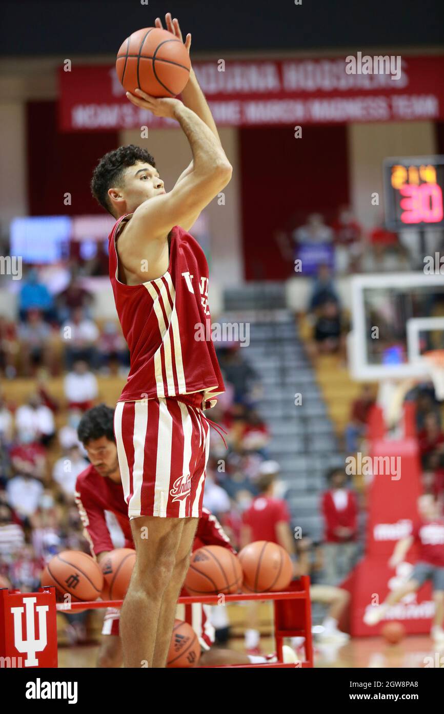 Indiana University’s Anthony Leal competes in the basket shooting ...