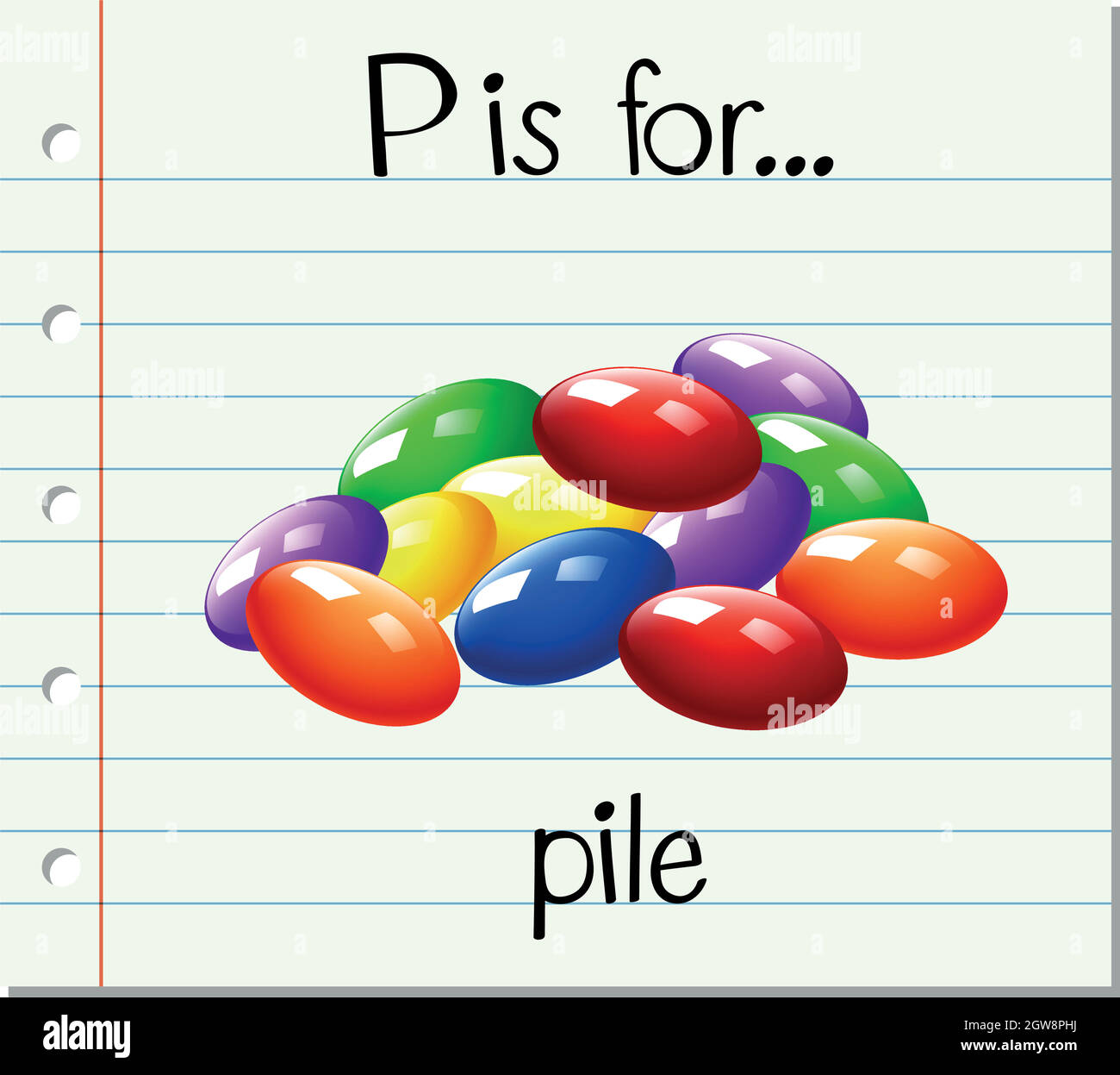 Flashcard letter P is for pile Stock Vector Image & Art - Alamy