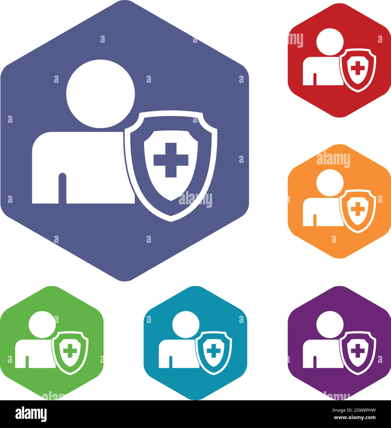 Person with shield Stock Vector Images - Alamy