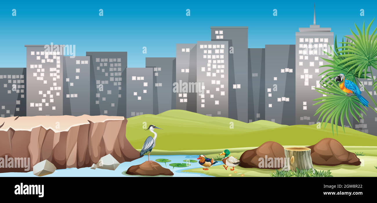 City park scene in Stock Vector Images - Alamy