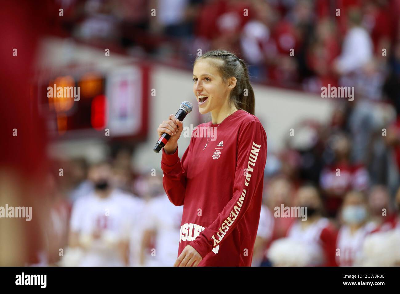 Indiana University women’s basketball player Ali Patberg is introduced ...