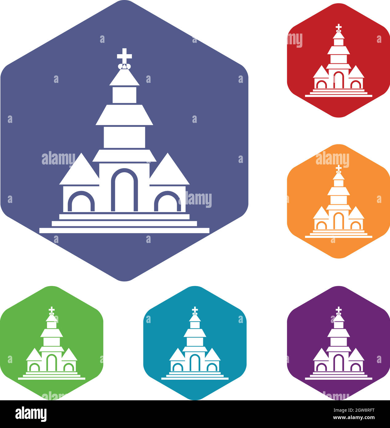 Church icons set Stock Vector Image & Art - Alamy