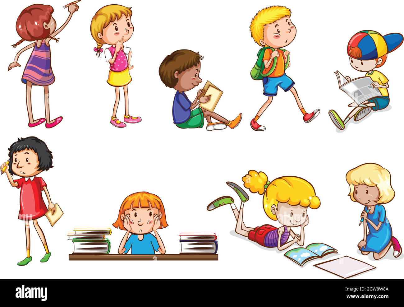 Kids Having Fun At School Drawing