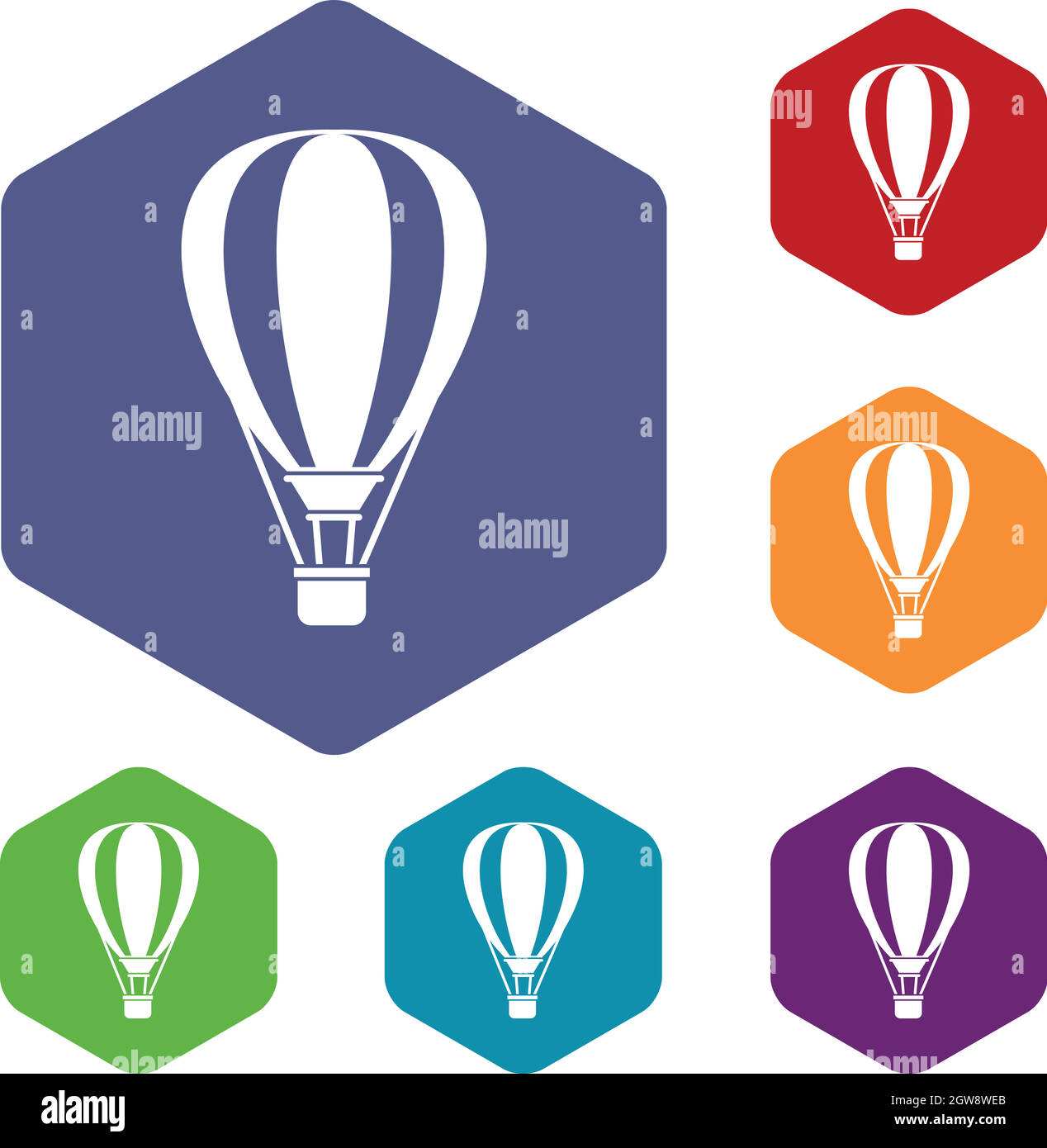 Hot air ballon icons set Stock Vector Image & Art - Alamy