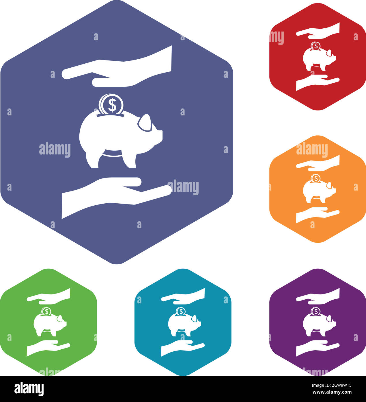 Piggy bank icons set Stock Vector Images - Alamy