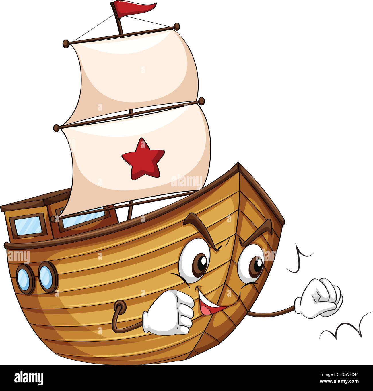 Wooden sailing boat on Stock Vector Images - Alamy