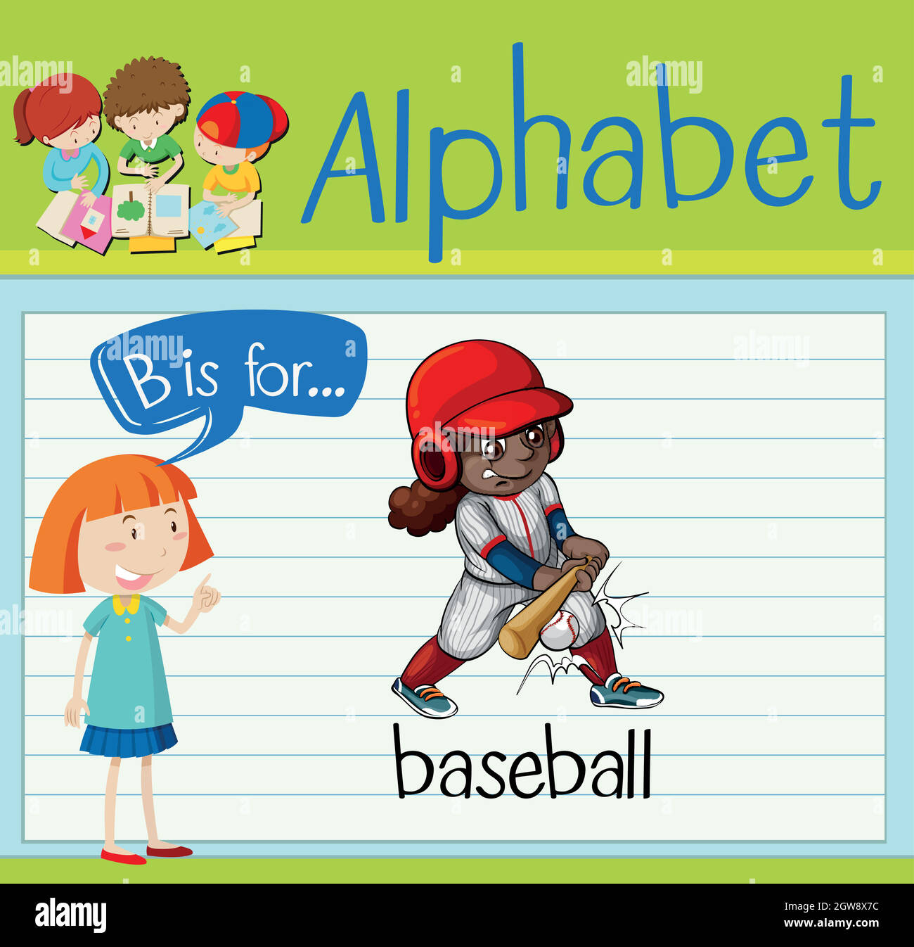 Flashcard alphabet baseball illustration hi-res stock photography and ...