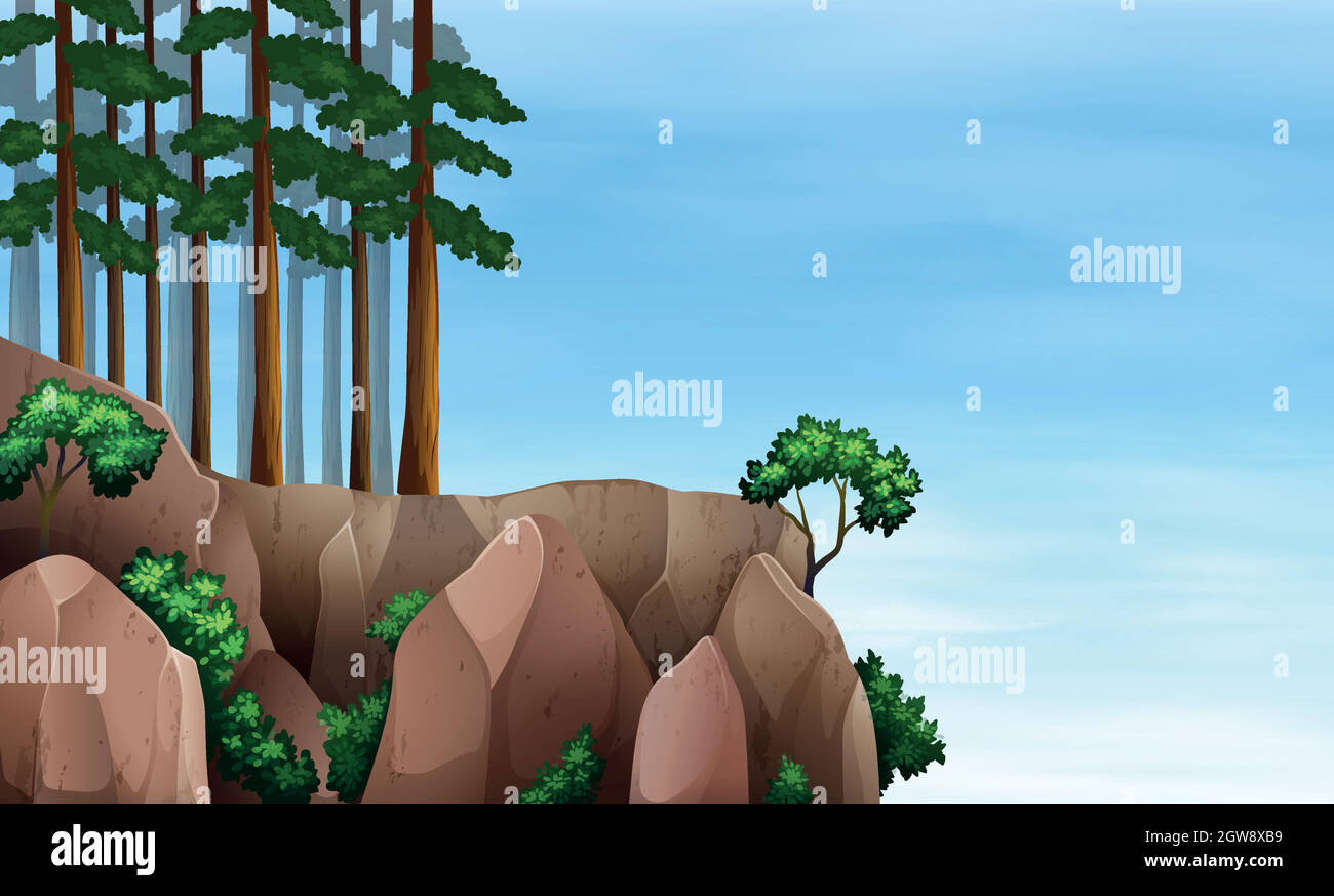 A rainforest at the cliff Stock Vector Image & Art - Alamy
