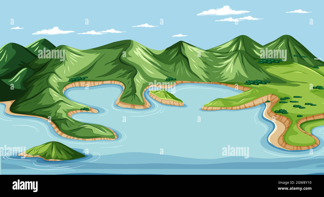 Land and water geography landscape Stock Vector Image & Art - Alamy