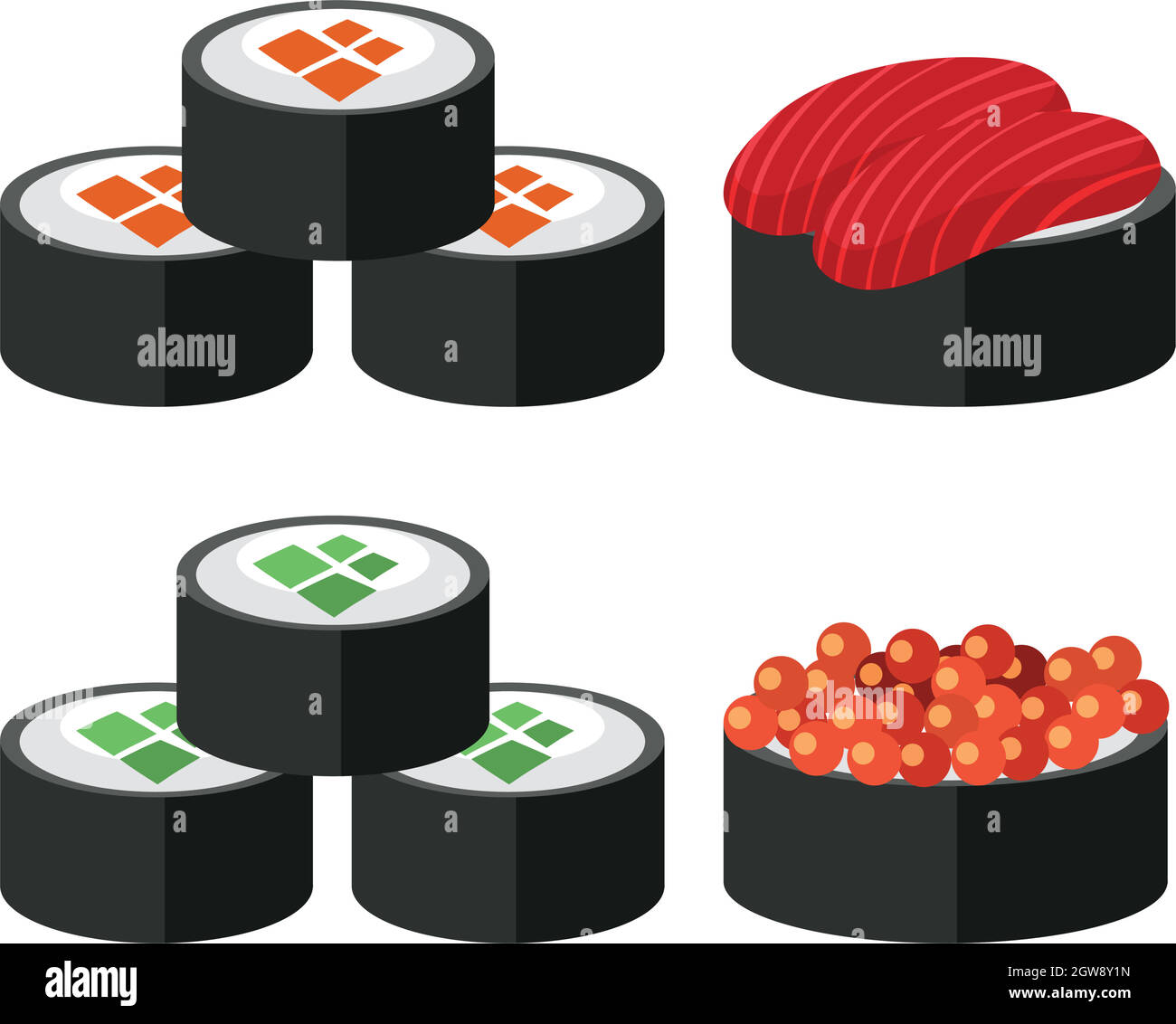 A Set of Japanese Sushi Stock Vector Image & Art - Alamy