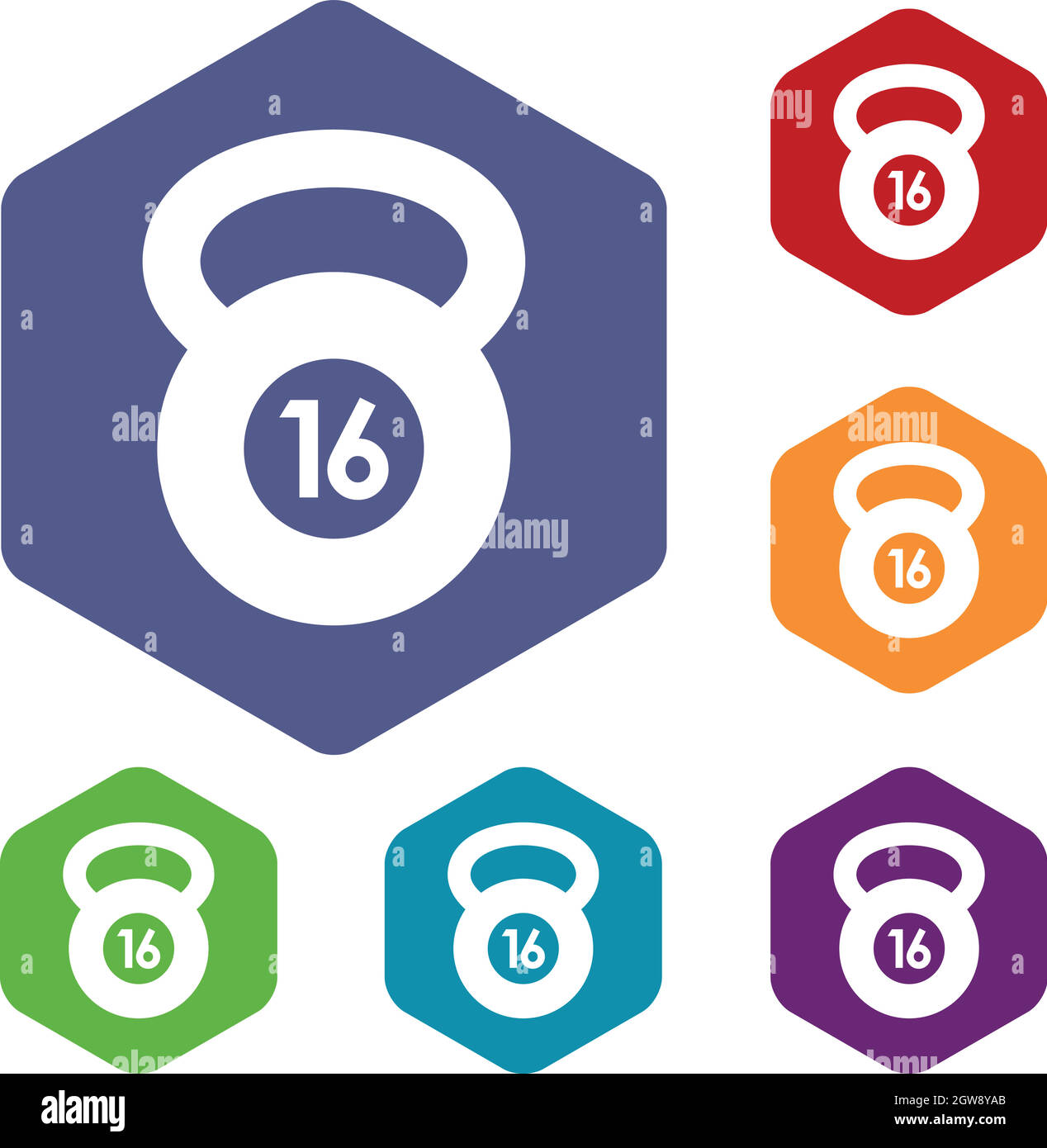 Kettlebell icons set Stock Vector Image & Art - Alamy