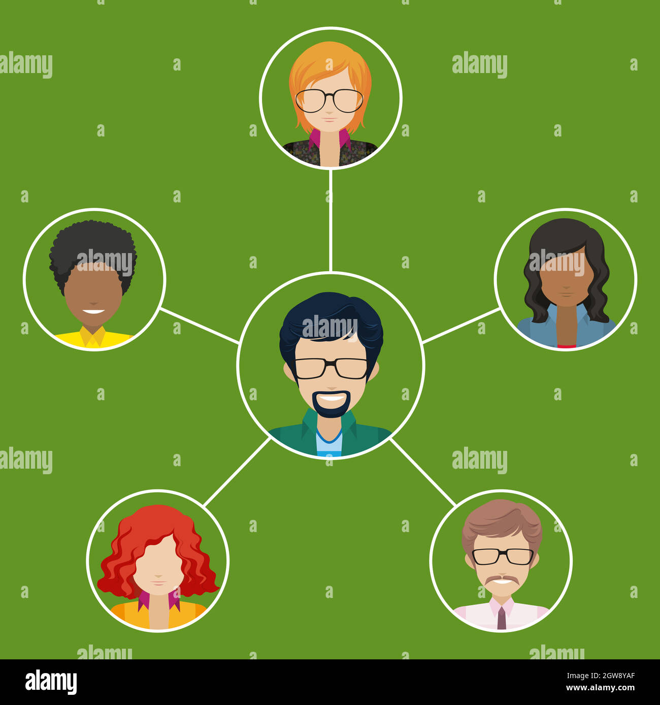 6 people Stock Vector Images - Alamy