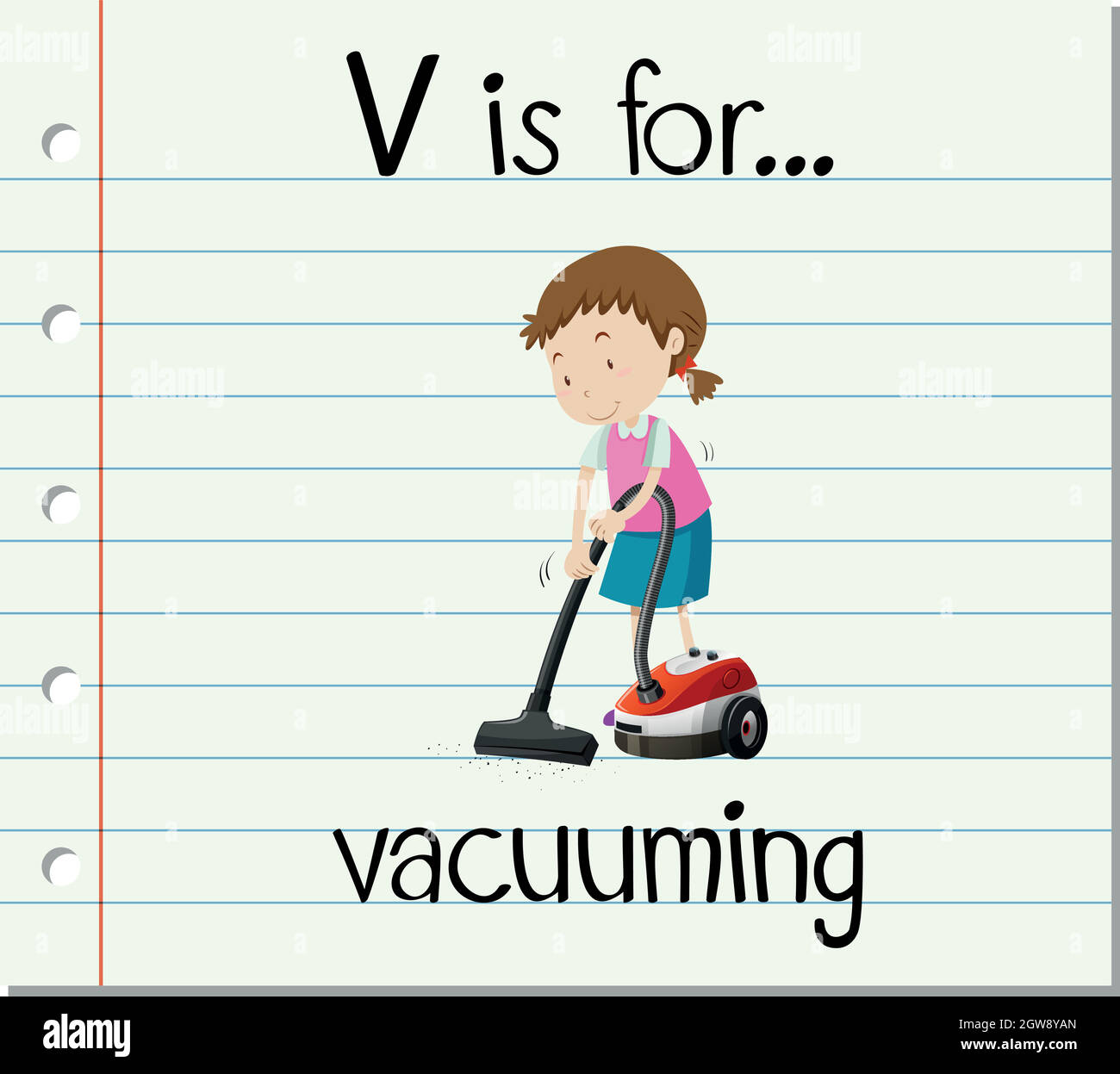 Flashcard letter V is for vacuuming Stock Vector Image & Art - Alamy