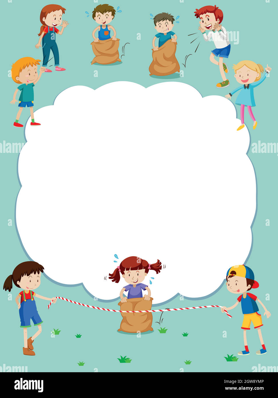 Border template with kids playing games Stock Vector Image & Art - Alamy