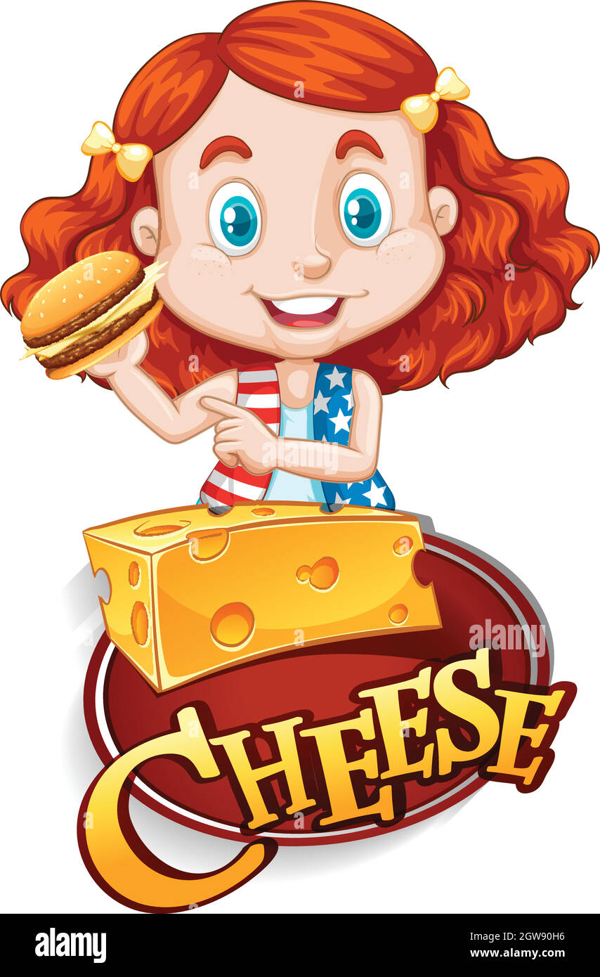 Cute girl having cheeseburger Stock Vector Image & Art - Alamy