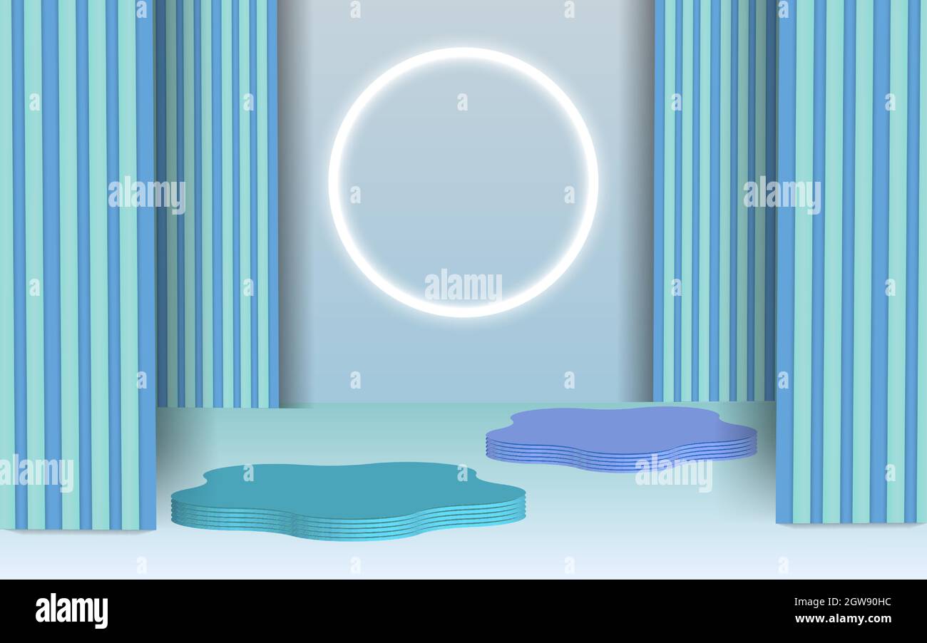 3d blue glass podium Stock Vector Images - Alamy