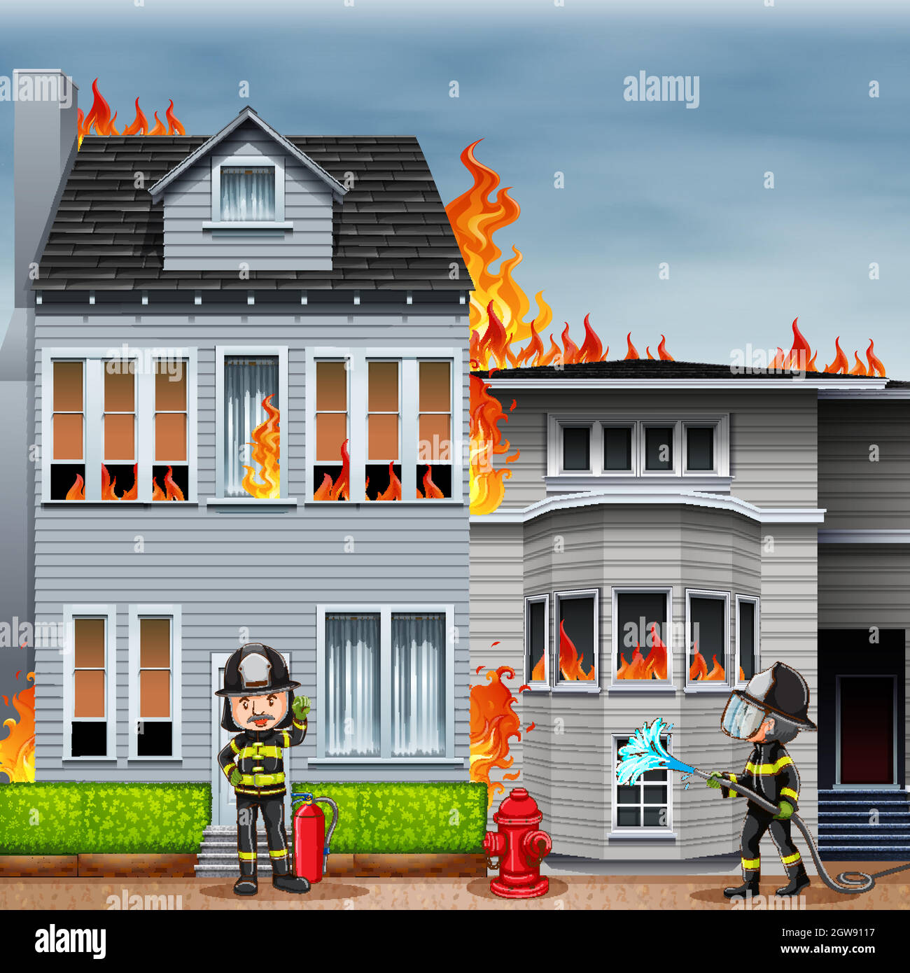 Fire damaged landscape Stock Vector Images - Alamy