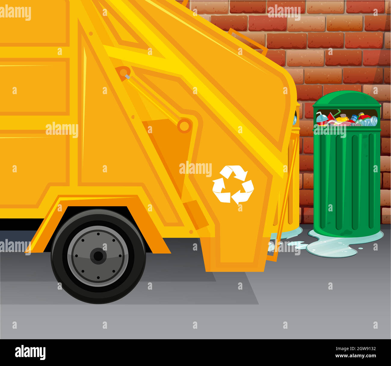 Garbage trash truck Stock Vector Images - Alamy