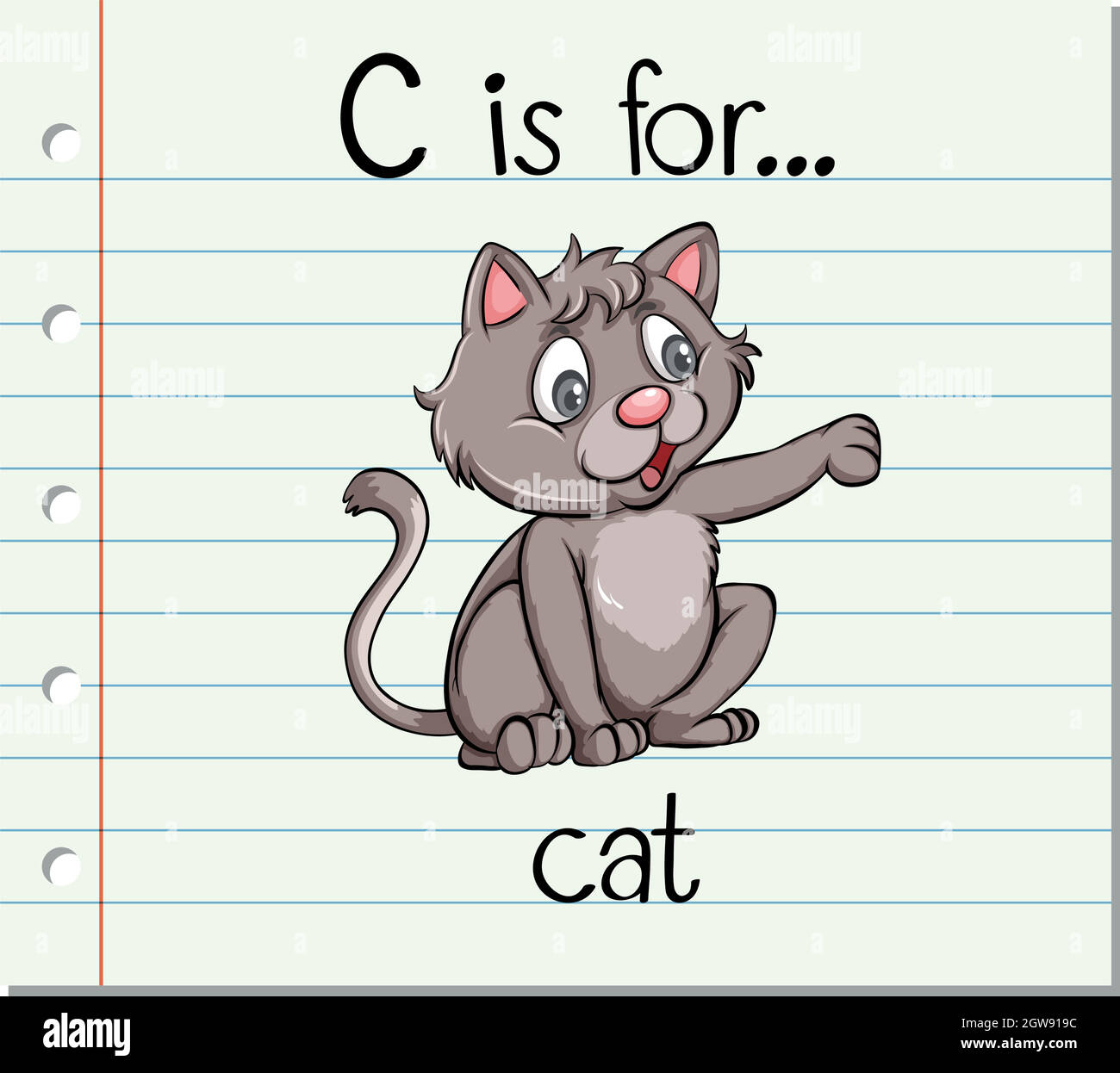 Flashcard letter C is for cat Stock Vector Image & Art - Alamy