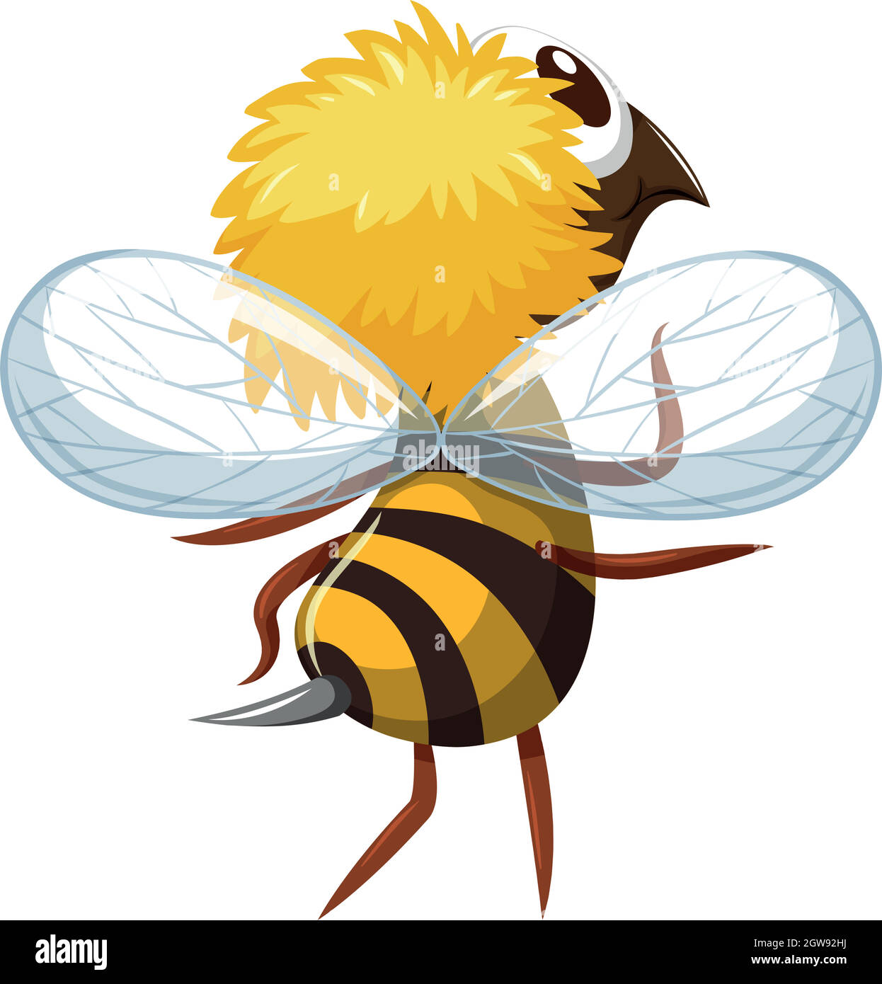 Back of bee flying Stock Vector Image & Art - Alamy